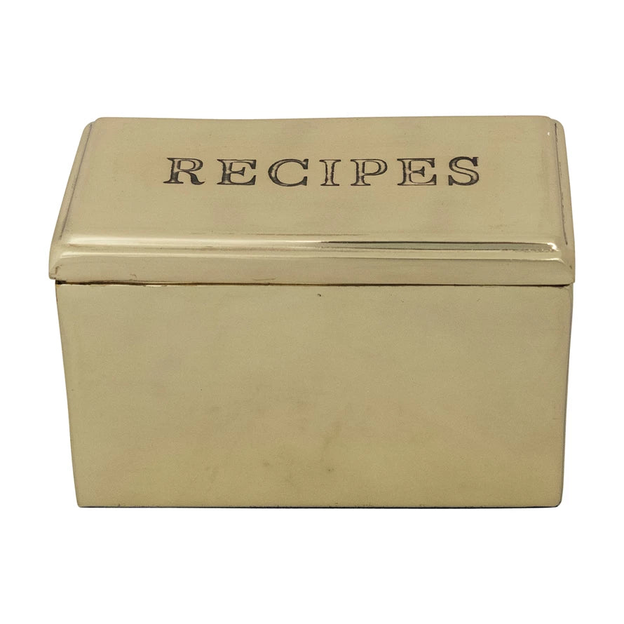 Etched "Recipes" Box with 36 Recipe Cards – The Print Shop Home + Gift